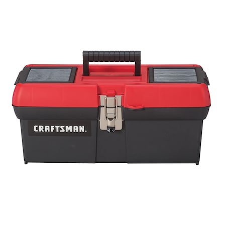 Craftsman Tool Box, Plastic, Black/Red, 16 in W x 8-1/4 in D x 7 in H ...