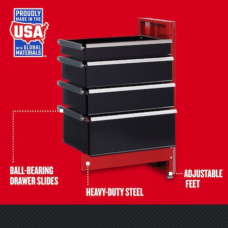 Craftsman Storage, 2000 Series 4 Drawer Workbench CMST22951RB | Zoro