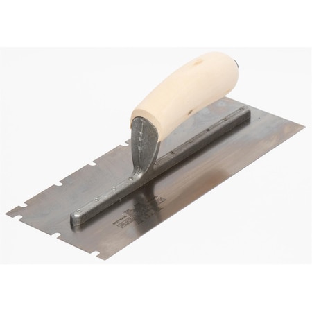 Marshalltown Notched Trowel, SS, 1/4" x 1/4" x 1-1/2" 5706SS | Zoro