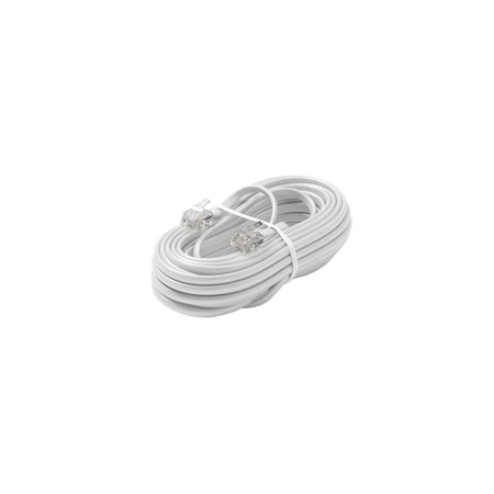 Steren Modular Flat Telephone Line Cord White, 324-100WH | Zoro