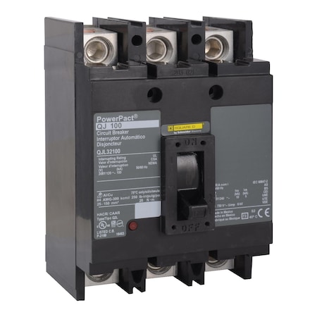 SQUARE D 200A, 3 pole Molded Case Circuit Breaker, POWERPACT Q, 240V AC ...