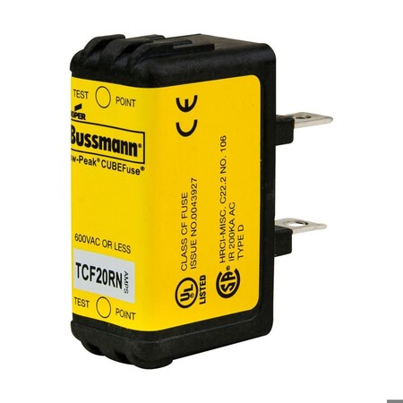 BUSSMANN 3A Glass Fuse, 600V AC Time-Delay, - TCF3RN