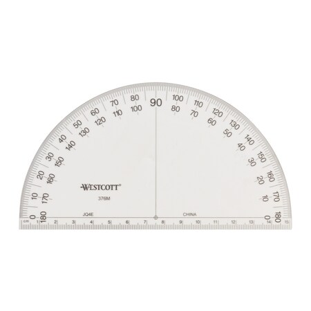 Westcott Protractors, 6" 180 Protractor, Width: 3.5 376-M | Zoro
