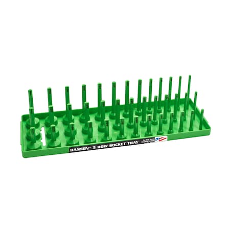 Hansen Fractional Three Row Socket Tray for 3/8" Drive Sockets, Green ...