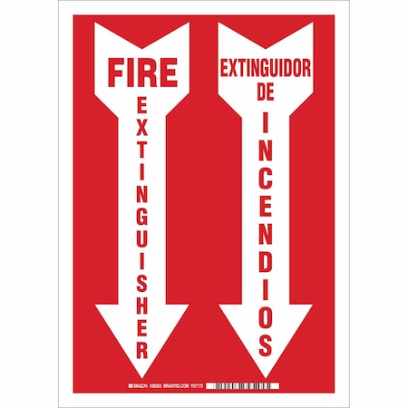 Brady Fire Extinguisher Sign, Bilingual Sign, Width: 10" 38756 | Zoro