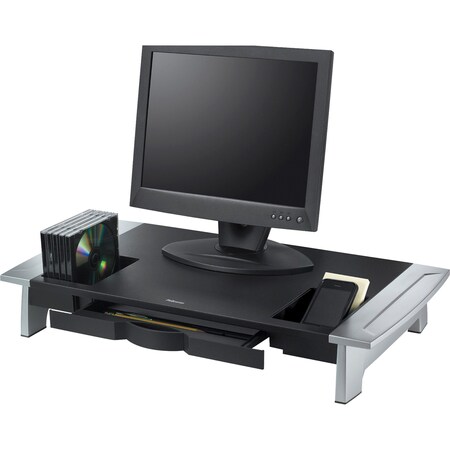 Fellowes Monitor Riser, Black/Silver 8031001 | Zoro
