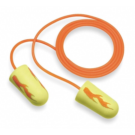 3M Disposable Corded Ear Plugs, Bullet Shape, 33 dB, Orange/Yellow, 200 Pairs 311-1252 | Zoro
