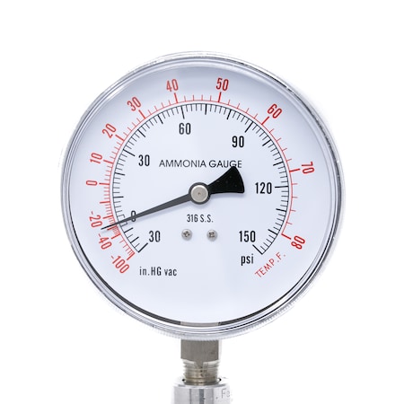 Pic Gauges 4 in Dial, 1/4 in NPT Lower Location, Chrome Plated Steel ...
