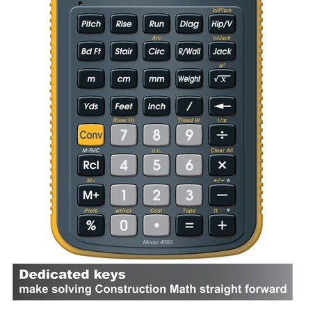 Calculated Industries Construction Calculator, 5 5/8 Lx3 In W 4050 | Zoro