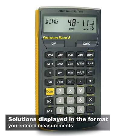 Calculated Industries Construction Calculator, 5 5/8 Lx3 In W 4050 | Zoro