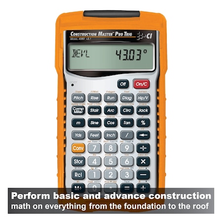 Calculated Industries Construction Calculator, 6 Lx3 1/4 In W 4080 | Zoro