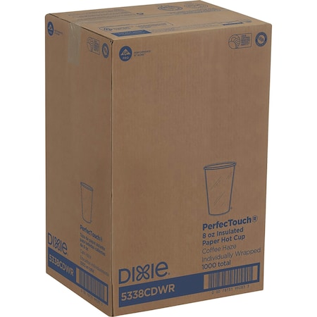 Dixie Disposable Cold/Hot Cup 8 oz. White, Paper, Pk1000 5338CDWR | Zoro