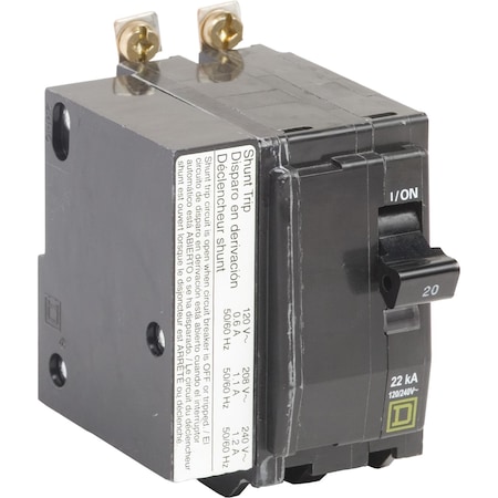 SQUARE D 20A, 2 pole Miniature Circuit Breaker, QO, 120/240V AC ...