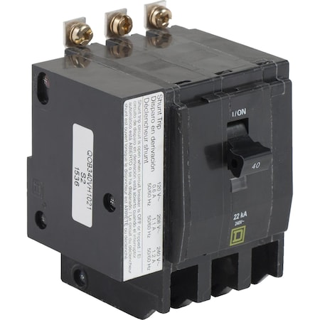 SQUARE D 40A, 3 pole Miniature Circuit Breaker, QO, 120/240V AC ...