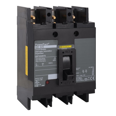 SQUARE D 225, 3 pole Molded Case Circuit Breaker, QD, 240VAC, - QDF32225TS
