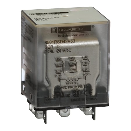 Square D Relay, 250VAC Coil Volts, 3PDT 8501RSD43V53 | Zoro