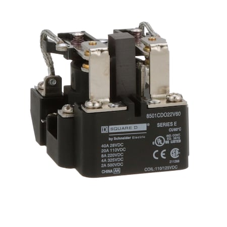 Square D Relay, 110V DC Coil Volts, 2 NO/2 NC; DPDT 8501CDO22V60 | Zoro