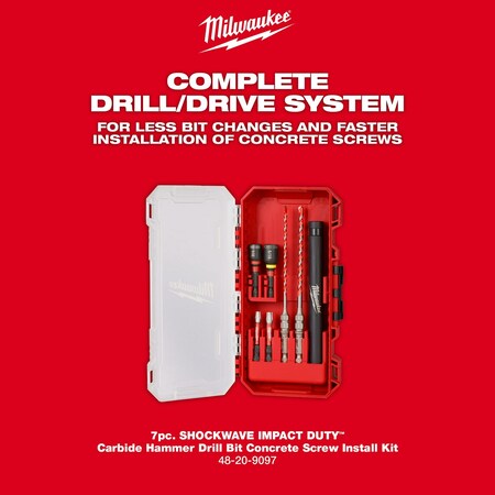 Milwaukee Tool 7 pc. SHOCKWAVE Impact Duty Carbide Hammer Drill Bit for ...