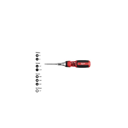 MILWAUKEE 9-in-1 Square Drive Ratcheting Multi-bit Driver (48-22-2322 ...