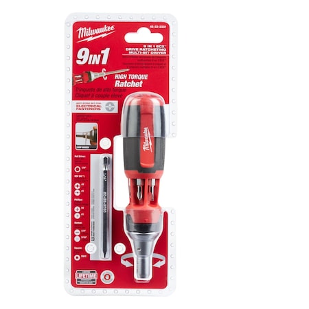 MILWAUKEE 9-in-1 ECX Drive Ratcheting Multi-bit Driver (48-22-2331) | Zoro