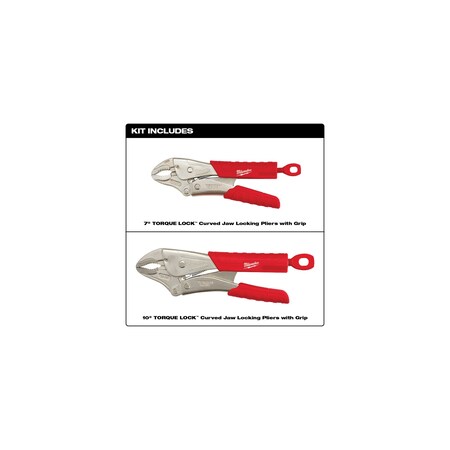 MILWAUKEE - 2Locking Pliers Set, Overmold Handle - 48-22-3402