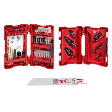 Milwaukee Tool Impact Drill Set 40PC w/ 6PC Step Bit Set, 5pk 6” 18TPI ...