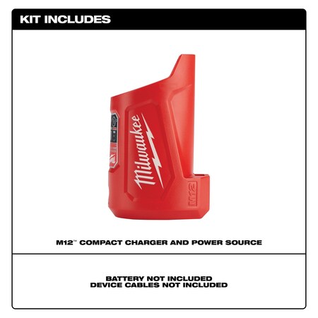 MILWAUKEE M12 Compact Charger and Power Source (48-59-1201) | Zoro