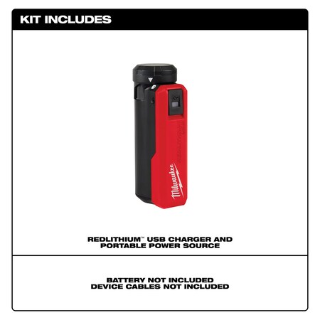 MILWAUKEE USB Rechargeable Portable Power Source & Charger (48-59-2012 ...
