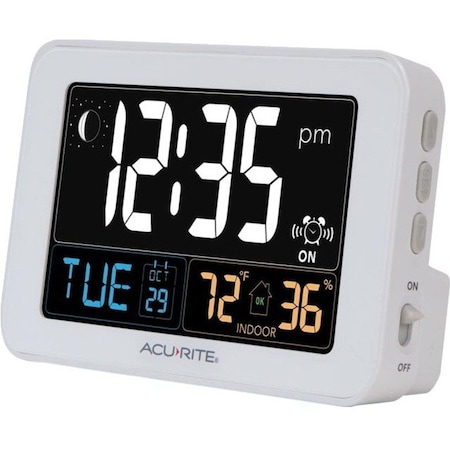 Acurite Intelli-Time Alarm Clock, w/Indoor Temp 13040CA | Zoro