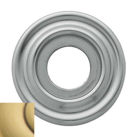 Baldwin Passage Pair Rosettes Satin Brass with Brown 5002.060 | Zoro