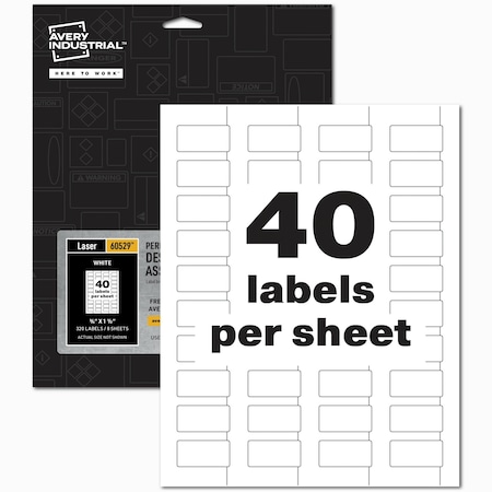 Avery Tamper-Evident Asset Tag Labels, 3, PK320 60528 | Zoro
