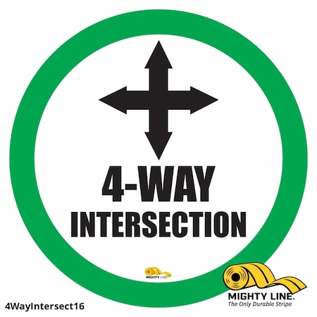 Mighty Line Four Way Intersection Floor Sign, Indust, 4WAYINTERSECT16 ...