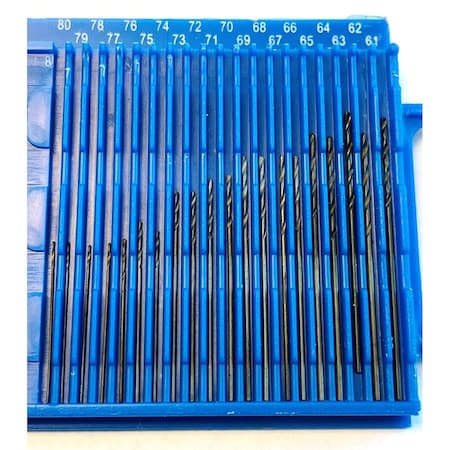 Hhip 20 Piece No 61-80 High Speed Steel Wire Gage Drill Set 5001-1020 ...