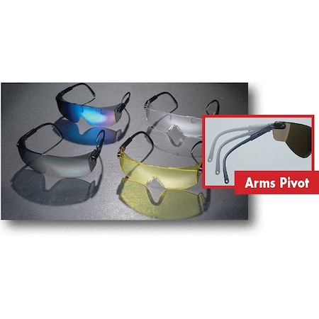 Mutual Industries Safety Glasses, Gator, Amber 50088 | Zoro