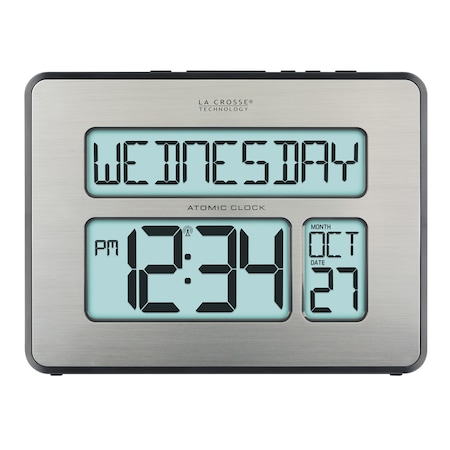 La Crosse Technology Atomic Dgtl Wall Clock, Wht Backlight 513-1419BL ...