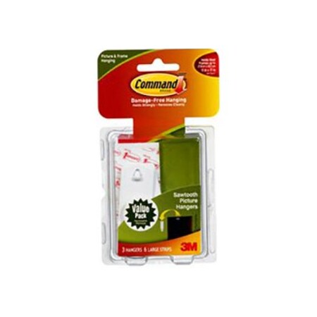 Command Sawtooth Hook, Plastic, 1/16 In, PK3 17042 | Zoro