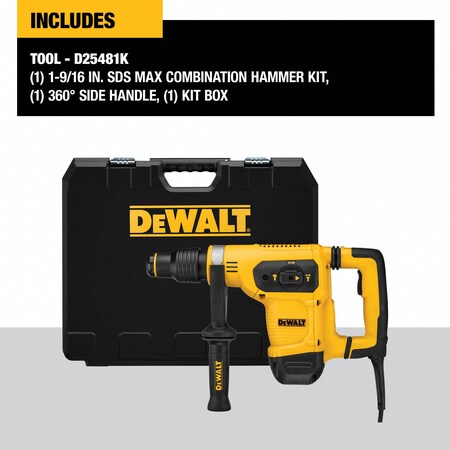 Dewalt Rotary Hammer, SDS Max Chuck, 10.5 Amps D25481K | Zoro