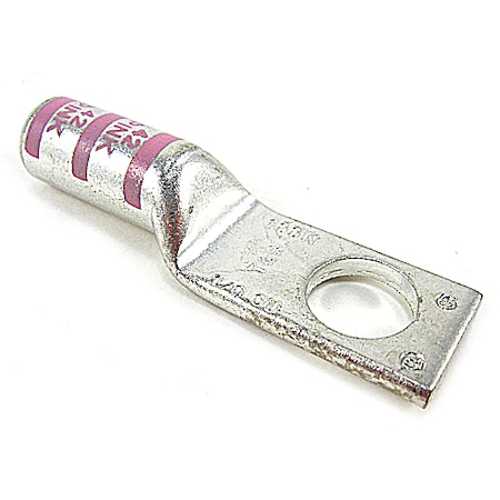 Abb One-Hole Compression Lug, 1/0 AWG Max, 1/2 in Stud, Long Barrel ...