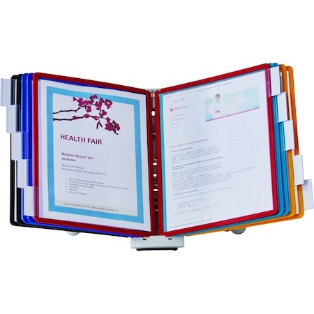 Sherpa Desk Ref Sys, 10 Panels, Assorted Colors 554200 | Zoro