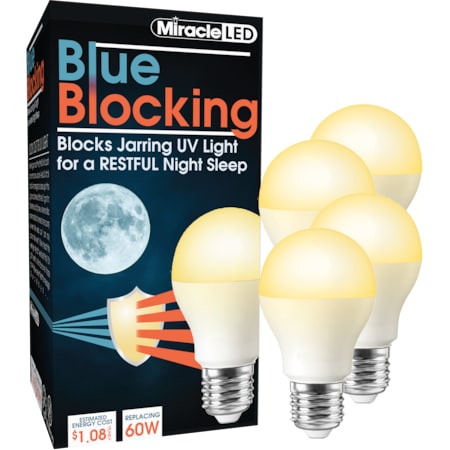 Miracle Led Blue Blocking Amber Glow LED Night Time Sleep Bulb Replace ...