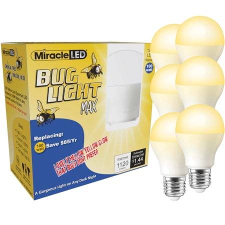 Miracle Led Bug Light MAX Yellow Amber Glow Replace 100w for Porch ...