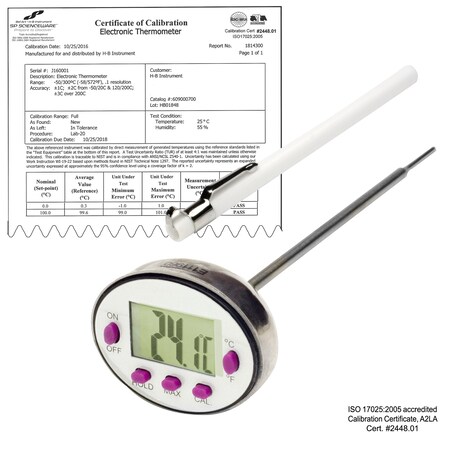 Bel-Art Calibrated Electronic SS Stem, Meter B60900-1600 | Zoro