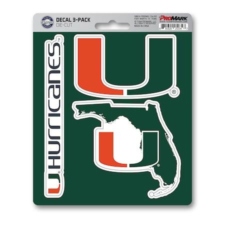 Fanmats University of Miami Decal Stickers 61036 | Zoro