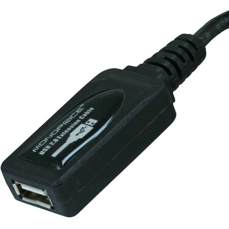 Monoprice USB2.0 Active Ext.Cable, 32ft.L, Blk 6149 | Zoro