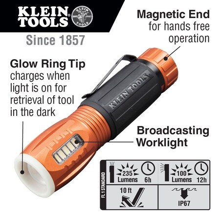 Klein Tools LED Flashlight with Work Light 56028 | Zoro