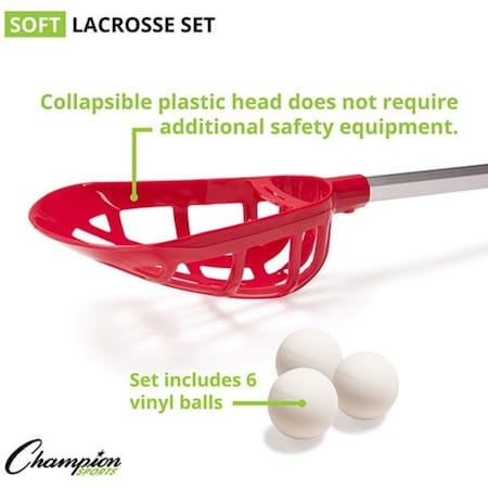 Champion Sports Soft Lacrosse Set, 12 Sticks, 6 Balls, PK18 LAXSR | Zoro