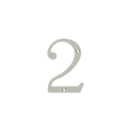 Deltana Numbers, Solid Brass Satin Nickel 4" RN4-2U15 | Zoro