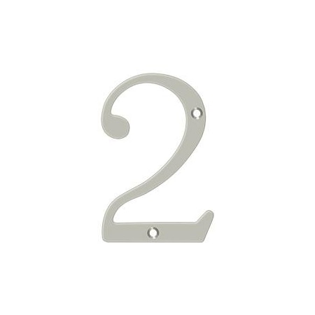 Deltana Numbers, Solid Brass Satin Nickel 6" RN6-2U15 | Zoro