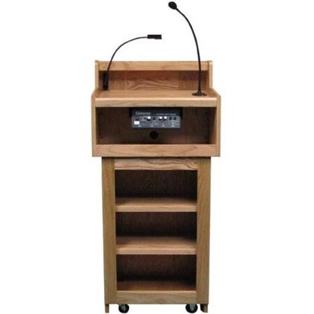 Amplivox Sound Systems Lectern, Oak, 63x22x14 In SN3010-OK | Zoro