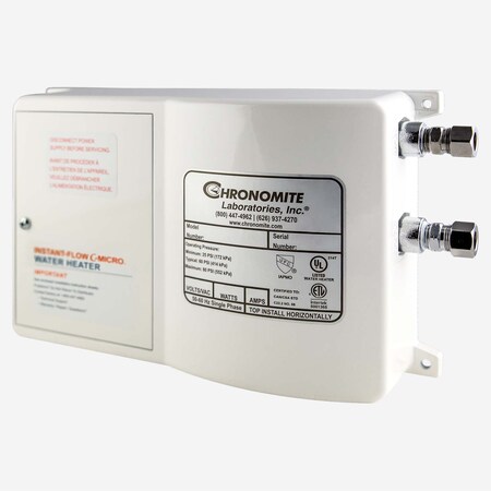Chronomite Electric Tankless Water Heater, Wall Mount, 3,600 W, 1.5 gpm ...